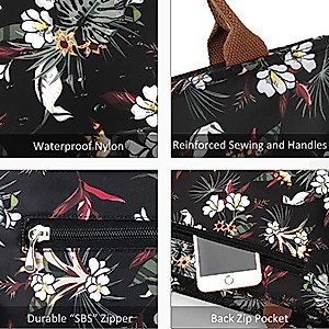 Gloppie Lunch Bag Women Insulated Lunch Box Tote Bag Leakproof Lunch Cooler Meal Prep Tote Purse Lunch Kit Teen Girls Lunch Bags Loncheras para mujer Beach Work 9L White Flower