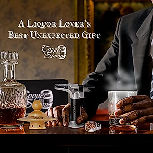 COOPER STAMP Cocktail Smoker Kit - Old-Fashioned Drink Smoker with Torch - 4 Kinds of Wood Chips - Gift for Whiskey/Bourbon Lover, Men, Father, Husband - Butane not Included
