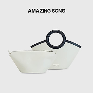 Amazing Song Top Handle Crossbody Bags for Women, Designer Leather Handbag with Removable Strap Inner Purse, Shell Bag