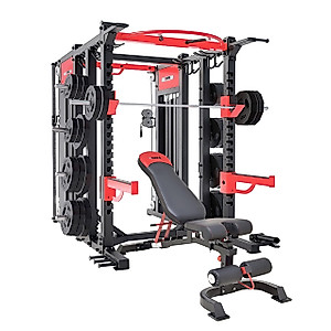 MiM USA Commercial All-in-One Gym Machine 440 Lb Weight Stack Bench and Attachment