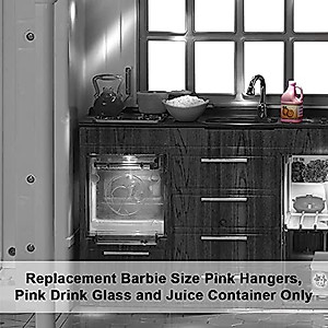 Replacement Parts for Barbie Doll Hello Dreamhouse - DPX21 ~ Replacement Barbie Size Pink Hangers, Pink Drink Glasses and More!