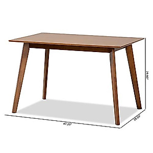 Baxton Studio Maila Dining Tables, Walnut Brown