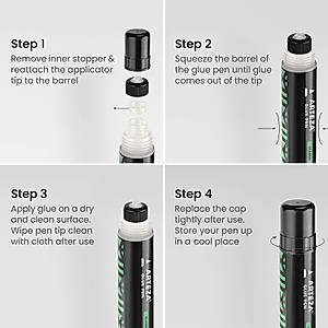 Arteza Glue Sticks, 12-Pack, 50 ml Each, Photo-Safe Glue Pen, Clear Finish, Office Supplies for Crafts, Art, Scrapbooking and DIY Projects