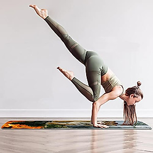 Yoga Mat, Yoga Mats for Home Workout, Workout Mat, Exercise Mats, Pilates Mat, Forest Tiger Fire