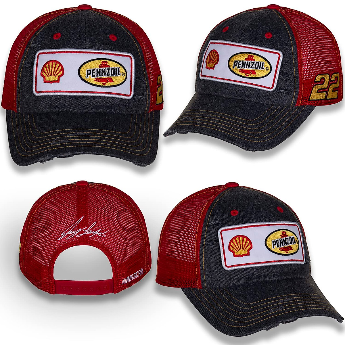 2023 Joey Logano Vintage Hat - NASCAR Adjustable Automotive Racing Mesh Baseball Cap
