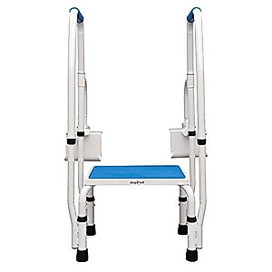 step2tub Shower Steps for Seniors - Provides Tub Assistance for Elderly - Adjustable, Non-Slip, One-Step Stool with Handicap Grab Bars - Stainless Steel Step Stool for Safe Tub & Shower Access