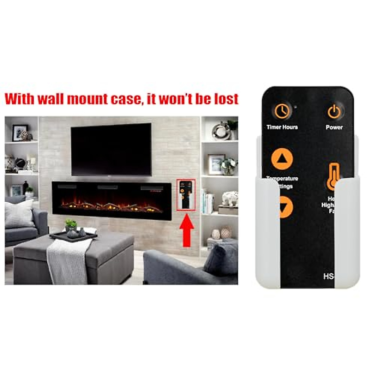 GENGQIANSI Replacement for Heat Surge Electric Fireplace Heater Remote Control WR18D