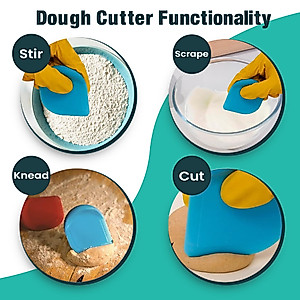 SULLINS Pan Scraper, Pack Of 3 | Dish Scraper | Pot Scraper | Pan Scraper Tool | Dish Scraper Tool | Unique Silicone Grip Design - No Slipping Unlike Other Scrapers