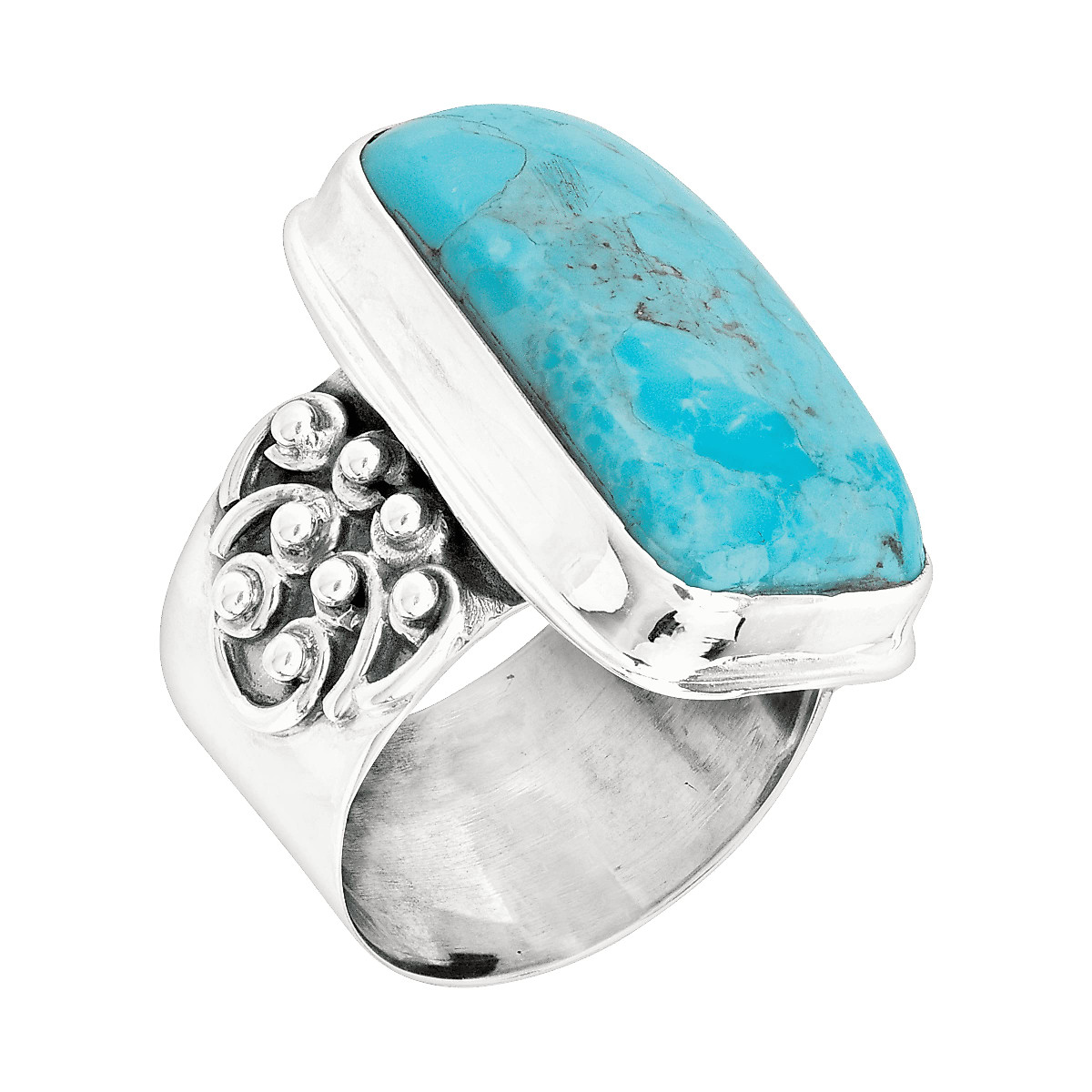 Silpada 'Big Spring' Compressed Mojave Turquoise Statement Ring in Sterling Silver, Size 9