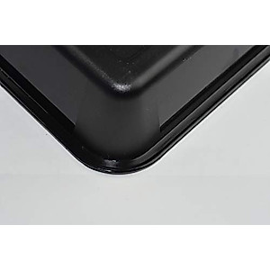 OMEM Reptile Food Bowl Large Water Dish, Wood Plate, Bowl Turtles (L=35.4 * 5.3 * 26.3, Black)