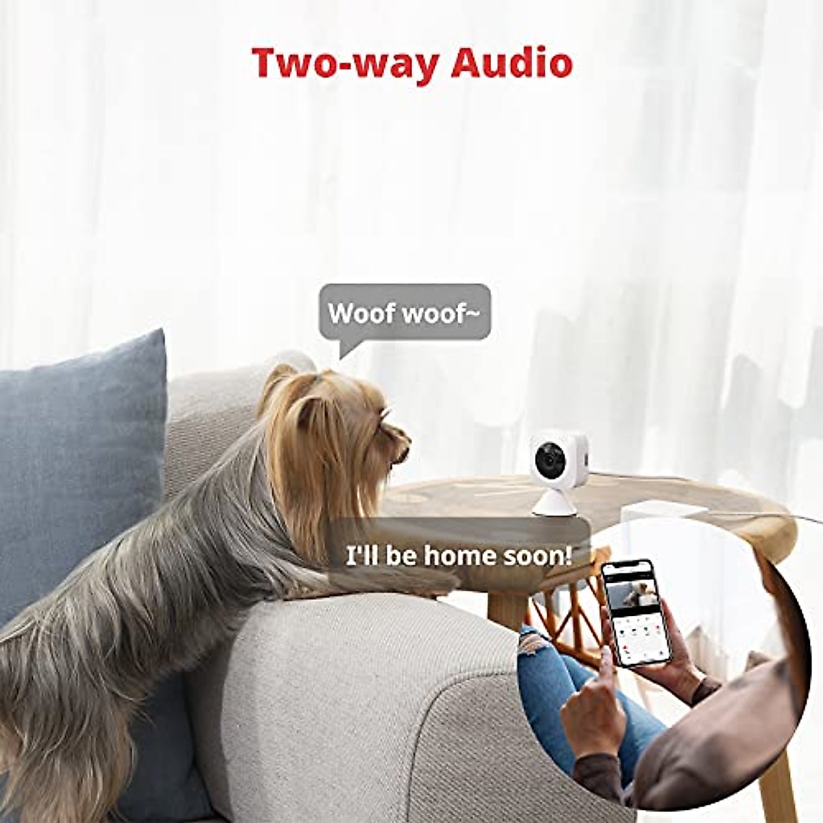 SwitchBot Security Indoor Camera, Motion Detection for Baby Monitor 1080P Smart Surveillance WiFi(2.4Ghz) Pet Camera for Home Security with Night Vision, Two-Way Audio, Works with Alexa
