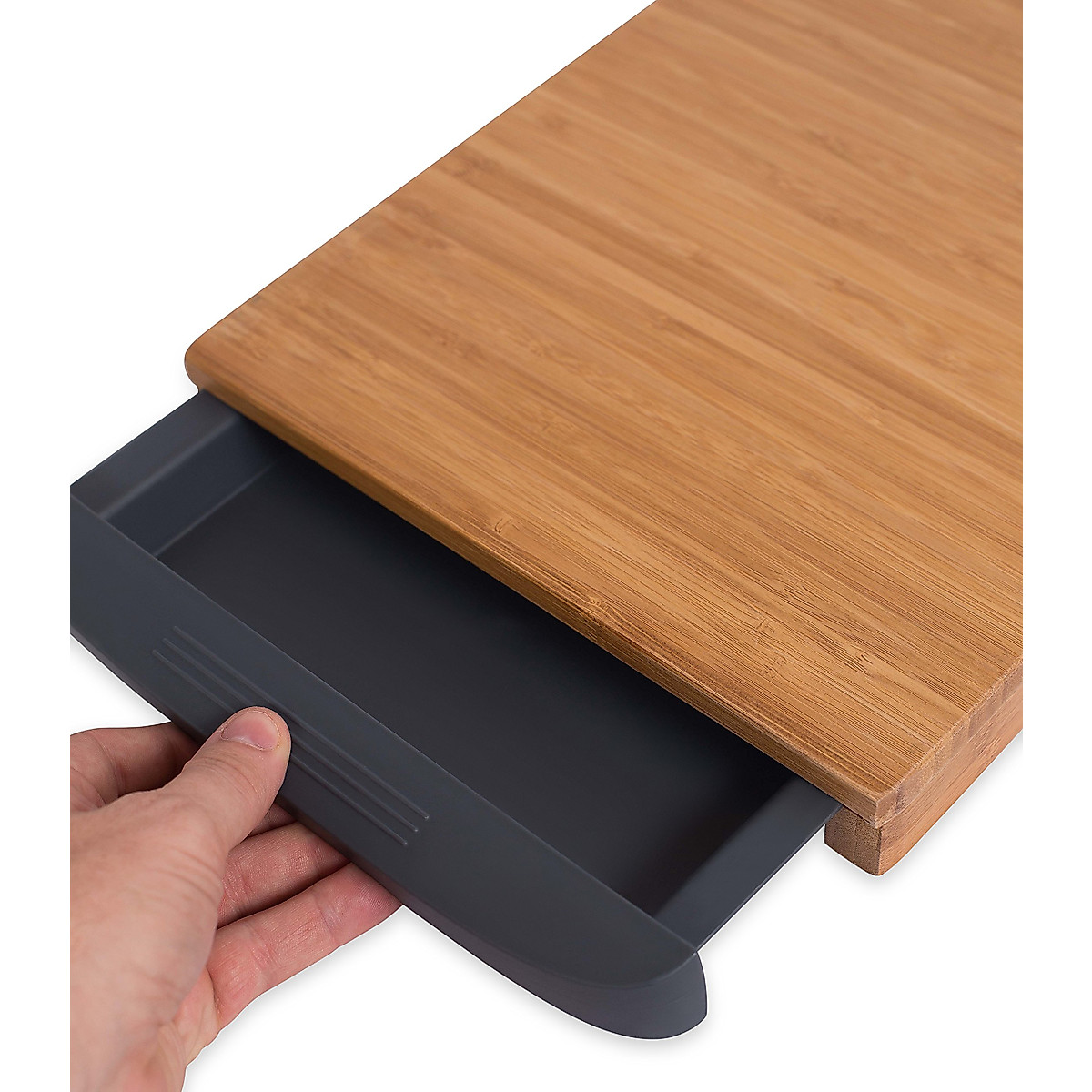 Internet’s Best Bamboo Cutting Board with Removable Drawer - Prep Storage - Chopping Slicing Wood Block Kitchen Board