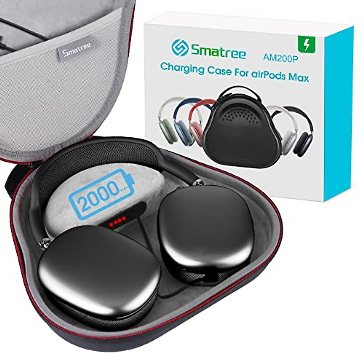 Smatree Airpods Max Charging Dock for Airpods Max, 2000 mAh Battery Charging Case Airpods Max Case,Airpods Max Charging Station, Airpods Max Travel Charging Portable Bag