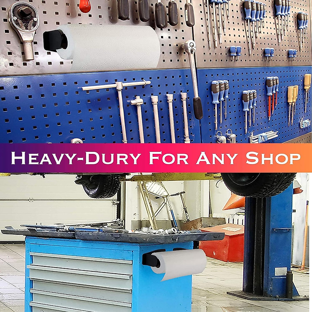 EHOMEA2Z Magnetic Paper Towel Holder Heavy Duty Steel Refrigerator Kitchen Fridge Bar Grill BBQ RV (Black, 1)