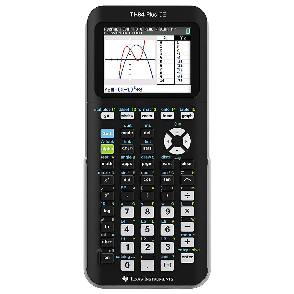 Texas Instruments TI-84 Plus CE Graphing Calculator, Black (Renewed)