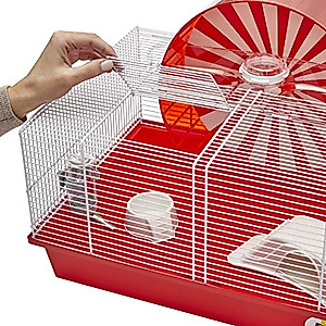 Ferplast "Coney Island Theme Modular Hamster Cage Featuring XXL 11.75-Inch Diameter Exercise Wheel, Includes All Accessories, 19.7L x 13.8W x 9.8H Inches,