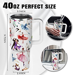 Dance Gifts for Girls, 40oz Dance Tumbler with Lid, Dance Teacher Gifts, Dance Team Gifts, Girl Dancer Gifts, Christmas Birthday Gifts for Dance Lovers Women, Just a Girl Who Loves To Dance Cup