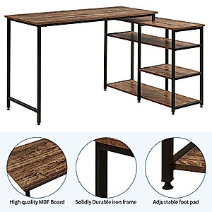 SUTON L-Shaped Desk Computer Desk Corner Desk Home Computer Desk Space-Saving Easy to Assemble Writing Study Desk