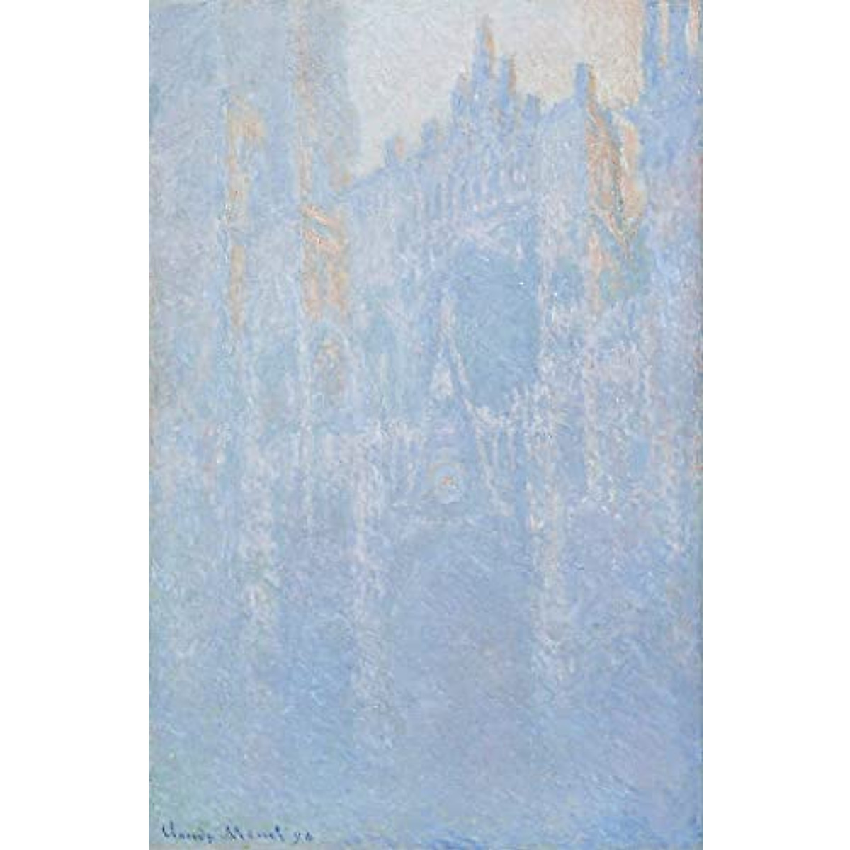 ZIMARO Stampe D'arte Della Parete Quadro su Tela Pittura classica la cattedrale di Rouen il portale Nebbia mattutina di Claude Monet per l'arredamento dell'ufficio 60x90cm