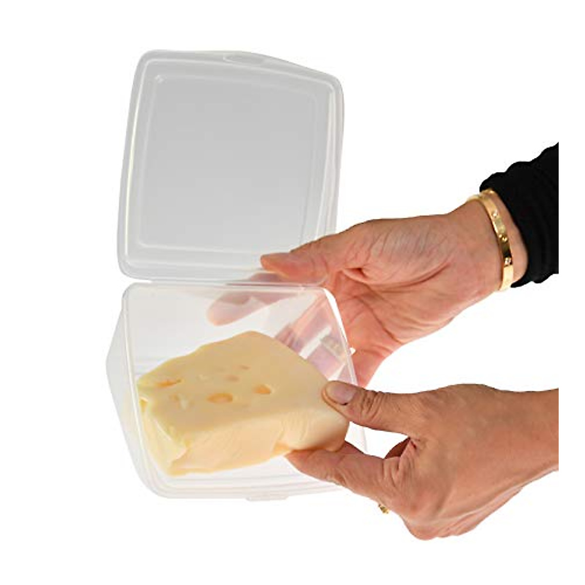 Home-X Oblique Plastic to-Go Container for Cheese Wedges, Cake, and Pie Slices