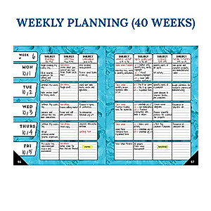 Carson Dellosa Celebrate Learning Teacher Planner, 8" x 11" Spiral Bound Planner With Planner Stickers, Undated Homeschool Planner & Lesson Planner Book for Teachers