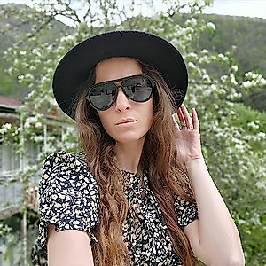 DUCO Retro Aviator Polarized Sunglasses Women Men Vintage Double Bridge Sun Glasses Classic Shades DC1208