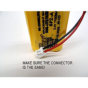 2PC Dual-LITE BP2-A Ni-CD 2.4v 1100mAh CSXWREB3 HUBBEL Battery BP2A BP2-0A 0BP2-0A Battery Pack Replacement for Exit Sign Emergency Light