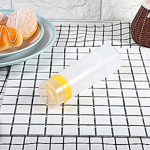 Delaman 2Pcs Jam Squeeze Bottle Cooking Salad Sauce Tank Seasoning Bottle Soy Pot Condiment Squeeze Bottles with 4 Holes (Yellow)