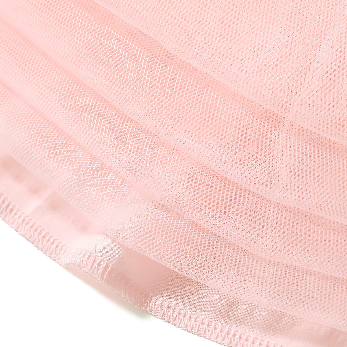 Flofallzique Toddler Tulle Dress Long Sleeves Vintage Floral Little Girls Tea Party Dresses (Peach, 1 Year)