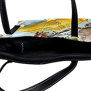 Tote Bag Women Satchel Bag Handbag Stylish Tote Handbag for Women Hobo Bag Fashion Crossbody Bag, Koi Fish Blossoms Spring Traditional