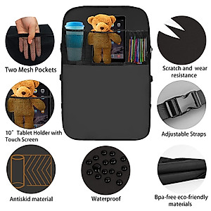 YaKuss Kick Mats Back Seat Protector for Kids, Seat Back Protectors with 8mm Thicken Cotton and Multi Pockets, Waterproof Seat Cover, Protect from Dirt, Mud, Car Seat Protector (2 Pack, 2.0)