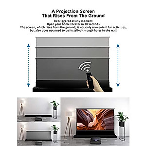 VIVIDSTORM-Projector Screens S PRO P 120inch Perforate Sound Transparent Electric Tension Floor Screen, Portable ALR Movie Theater Compatible Ultra Short Focus Laser Projector,VSDSTUST120HP-WB