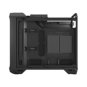 Fractal Design Torrent Nano Black - Dark Tint Tempered Glass Side Panels - Open Grille for Maximum air Intake - 180mm PWM Fan Included - Type C - mITX Airflow Mini Tower PC Gaming Case