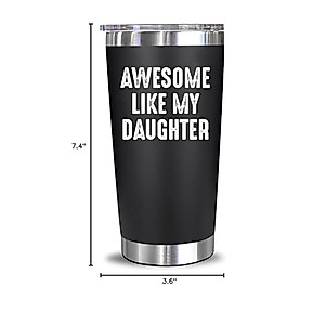 NewEleven Christmas Gifts For Dad - Cool Dad Gifts From Daughter - Unique Birthday Present Ideas For Dad, Father, Husband, Bonus Dad, Step Dad, New Dad From Daughter, Daughter In Law - 20 Oz Tumbler