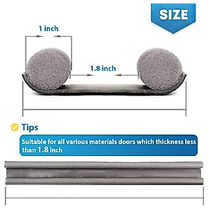 SYIPO Door Draft Stopper - Adjustable 37'' Twin Door Draft Blocker Cuttable and Washable, Draft Door Stopper Energy Saving Door Weather Stripping Reduce Noise Window Breeze Blocker Door Sweeps, Gray