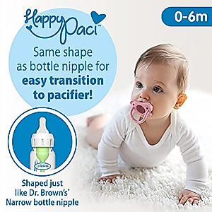 Dr. Brown’s Anti-Colic Options+ Wide-Neck Baby Bottles, 9 oz Ocean, Level 1 Nipple, 2-Pack, 0m+ with Insta-Feed Bottle Warmer and Sterilizer and HappyPaci Pacifier, Pink 3-Pack