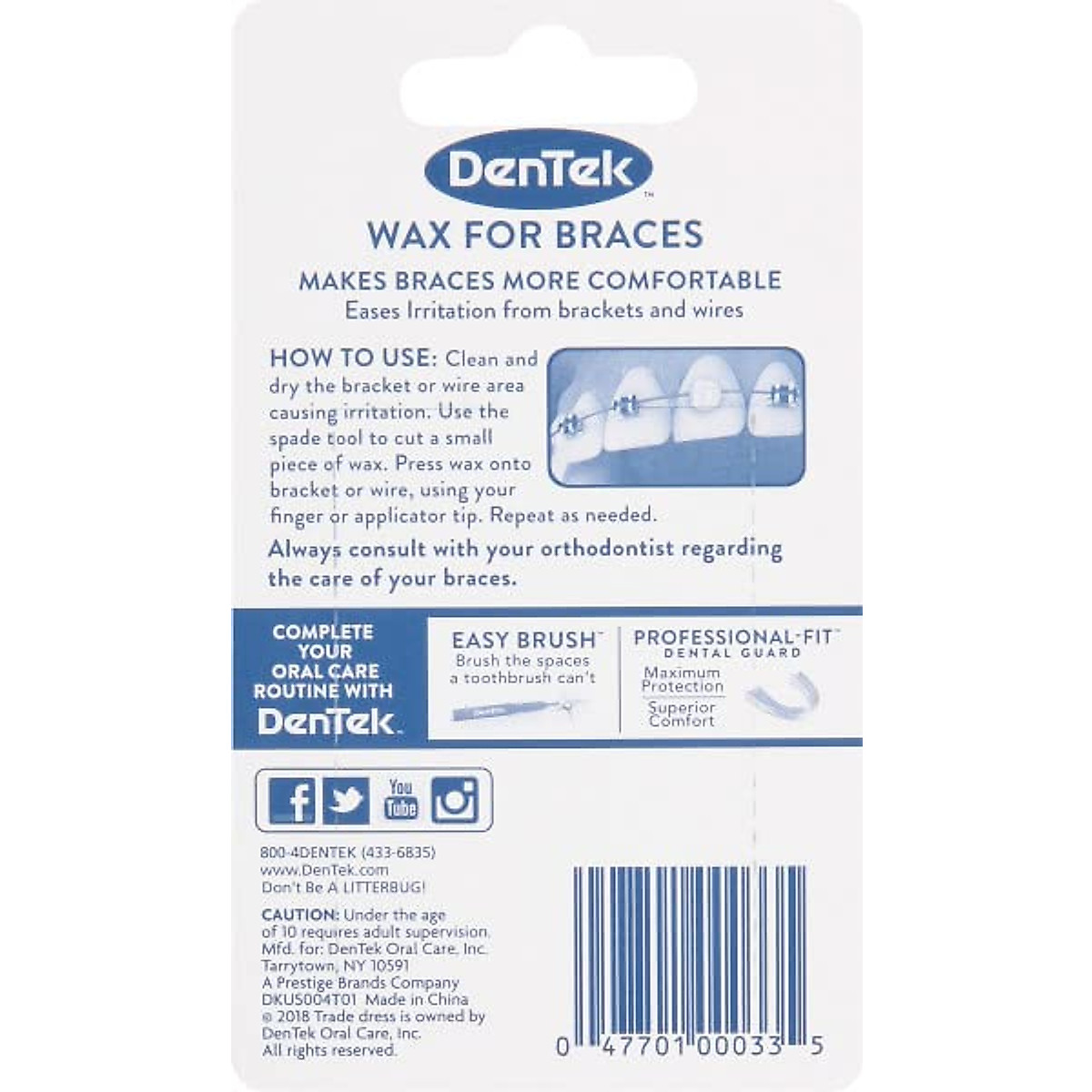 DenTek Wax for Braces, (Pack of 24)