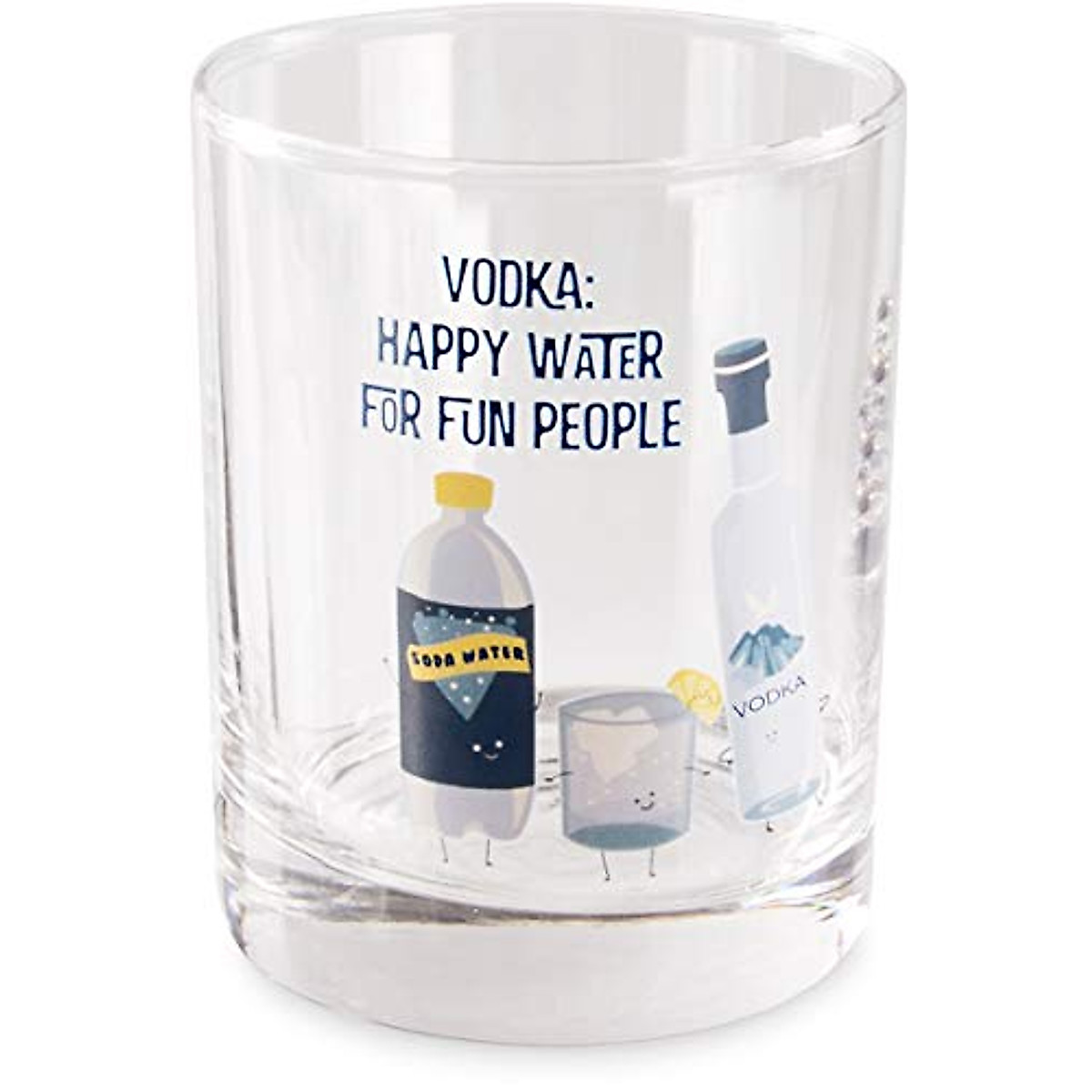 Pavilion Gift Company Vodka: Happy Water For Fun People-11 o 11 oz Rocks Glass, Blue