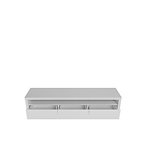 Manhattan Comfort Sylvan TV Stand with 3-Drawers with Open Shelving, 70.86 Inch, White Matte