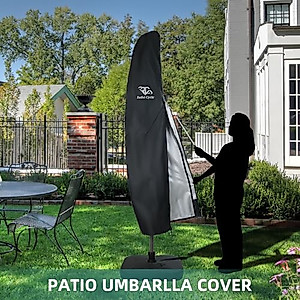 Patio Umbrella Cover, Zadst Cycle Parasol Outdoor Umbrellas Cover for 11ft to 14ft Oxford Fabric, Cantilever Parasol Cover with Zipper and Rod, Heavy Duty Offset Umbrella Cover