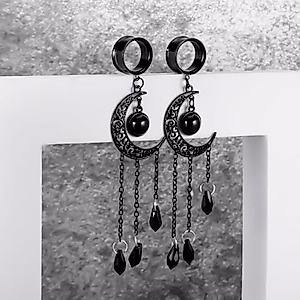 Maxbott 2PCS Stainless Steel Beautiful Flowers Ear Weights hangers for Stretched Ears Gauges Ear Plugs Tunnels Body Piercing Jewelry (6G(4mm), Silver)