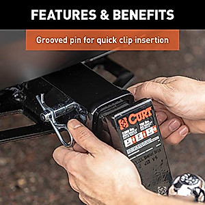 CURT 21504 Trailer Hitch Pin & Clip with Grooved Head, 5/8-Inch Diameter, Fits 2-Inch Receiver