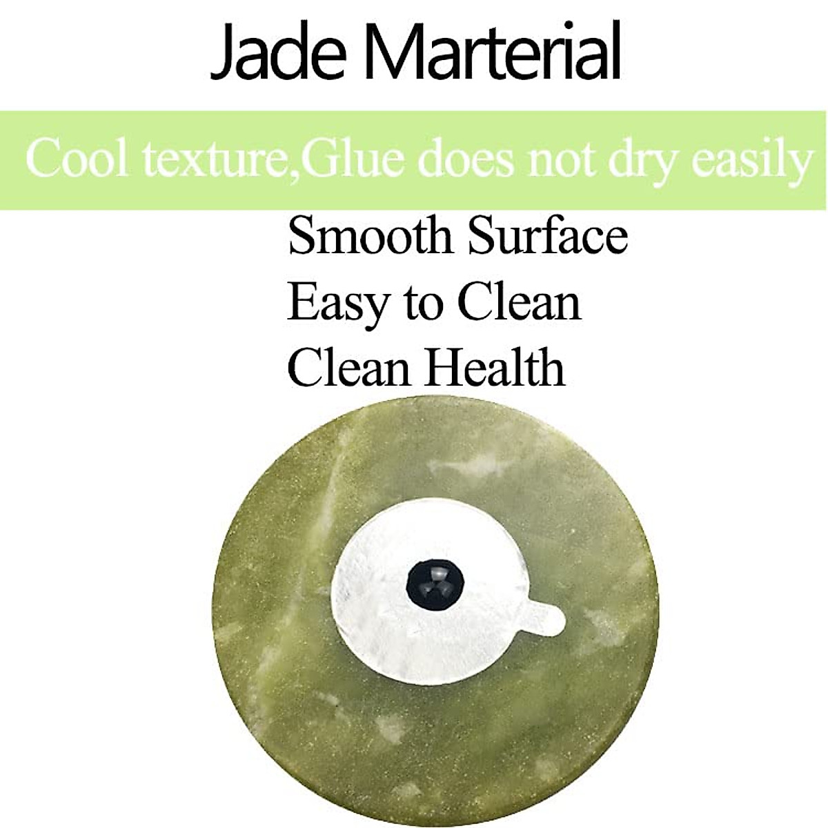 MIAO YUAN 10 PCS Jade Eyelash Glue Pad Eyelash Extension Glue Holder False Eyelash Adhesive Tray False Eyelash Holder Base (Green)