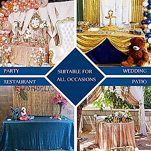 QueenDream Sequin Tablecloth 60x102 Inch Black Tablelcoth Wedding Glitter Tablecloth for Birthday Party Graduation Decor