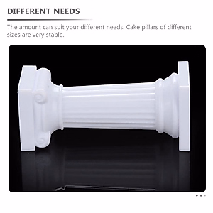 HEMOTON Roman Column Cake Tiered Stands: 4Pcs Plastic Cake Pillars Mold Fondant Holder Multi- Layered Cake Roman Column Support Stand for Wedding Birthday Party Decoration 17cm