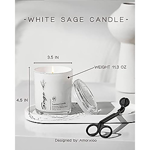 Sage Candles for Cleansing House Negative Energy, Alternative to Smudge Sticks, 22.6 OZ Sage Candles for Home Scented, Sage Smudge Candles for Meditation, Home Cleansing, Smudge Rituals, Pack of 2