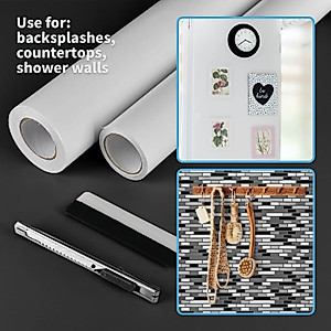 Art3d Adhesive Tile Setting Mat, Double-Sided Tape Sheet for Crafts, Arts, DIY Projects, 12in. X 120in. Damage-Free, Residue-Free