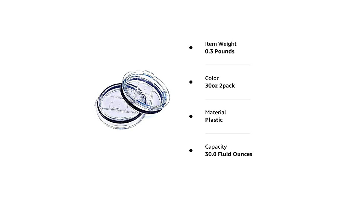 30oz Splash Proof Tumbler Lids – Spill Resistant Design