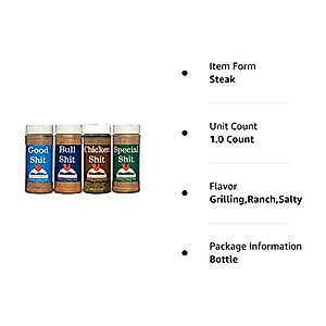 Big Cock Ranch Gourmet Seasoning Bundle All-Purpose Special 13oz, Bull for Steak, Good Sweet N' Salty 11oz and Chicken Gluten-Free and No MSG