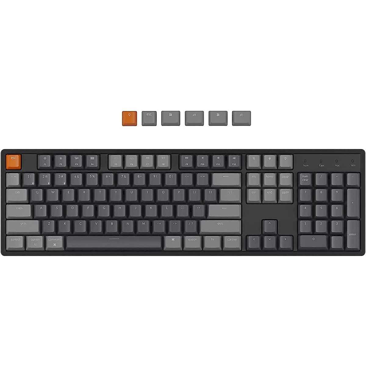 Keychron K10 Full Size Layout 104-Key Wireless Mechanical Keyboard, Hot-Swappable RGB Backlight with Gateron G Pro Brown Switch Aluminum Bluetooth/Wired Gaming Keyboard for Mac Windows